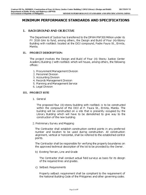Sample Minimum Performance Standards And Specifications Mpss Pdf Sample Minimum Performance Standards And Specifications Mpss Pdf