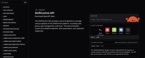 ShiftControl API Info ShiftControl Documentation ShiftControl API Info ShiftControl Documentation
