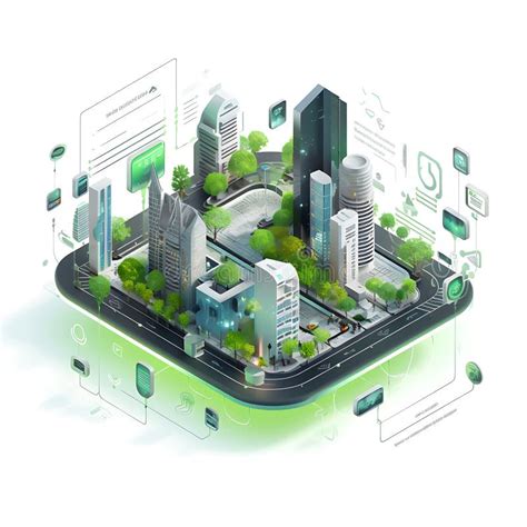 The Concept Of Urban Digitalization Is Brought To Life Presenting The