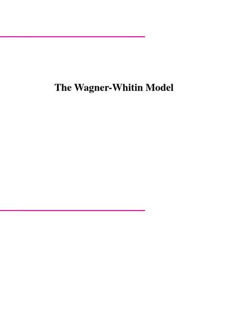 Wagner Whitin Method Pdf Systems Theory Systems Science