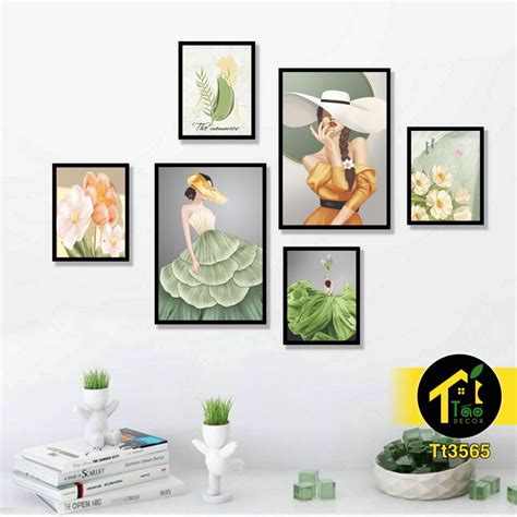 Set tranh treo tường cute tranh dán tường hiện đại trang trí phòng ngủ tranh phòng khách