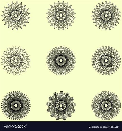 Set Of Spirograph Royalty Free Vector Image Vectorstock