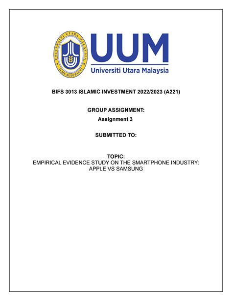 Assignment 3 Bifs3013 Ask Question Bifs 3013 Islamic Investment