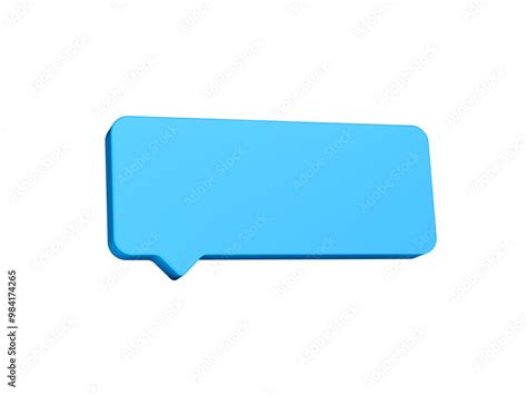 3d Simple Blue Message Box Icon 3d Shiny Blue Chat Box Icon On White