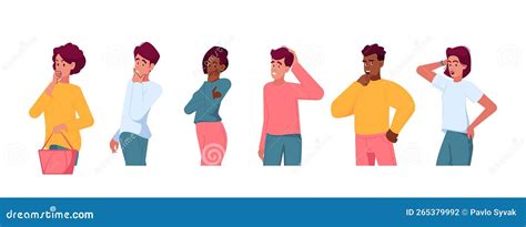 Brooding People Scratch Their Heads Remember Information Look For Answers To Questions