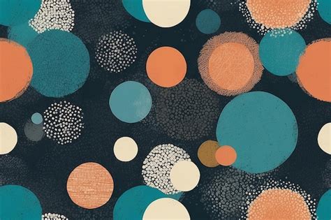 Premium Photo Trendy Seamless Pattern Stippled Circles Texture Vector Retro Colors Abstract