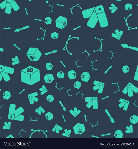 Set Bezier Curve Color Palette Guide Isometric Vector Image