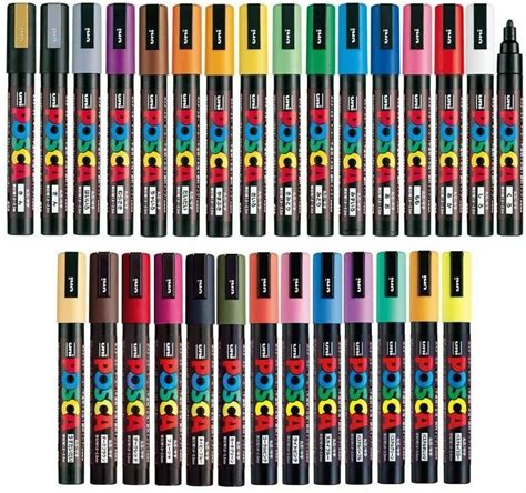 Posca Uni Paint Marker Pen Med Point Color Set M INCLUDES DEEP COLORS Paint Marker