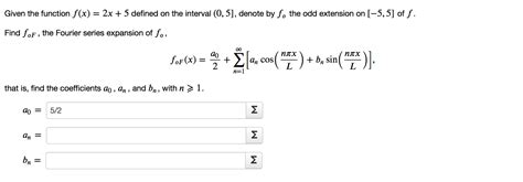 Solved Given The Function F X 2x 5 Defined On The Chegg Com