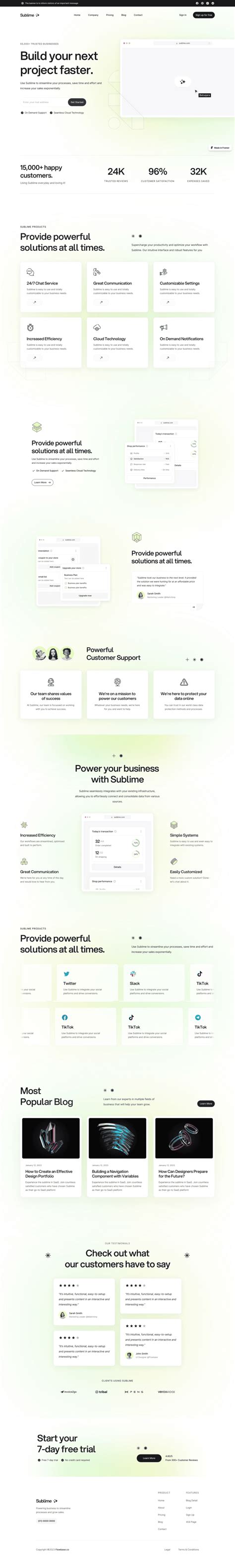 Sublime Template Saas Landing Page