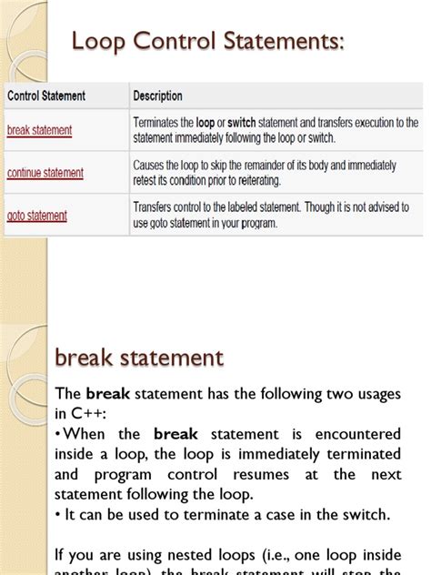 Loop Control Statements Pdf Control Flow Array Data Structure