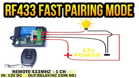 wireless rf433mhz 1ch module fast pairing mode youtube