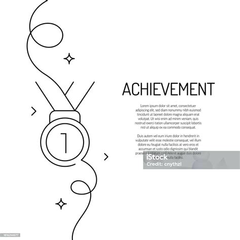 업적 아이콘의 연속 선화입니다 손으로 그린 상징 벡터 일러스트 레이 션 0명에 대한 스톡 벡터 아트 및 기타 이미지 0명