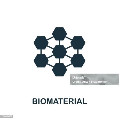생체 재료 벡터 아이콘 기호입니다 생명 공학 아이콘 컬렉션에서 창조적 인 기호 컴퓨터 및 모바일용 채워진 평면 생체 재료 아이콘 0명에 대한 스톡 벡터 아트 및 기타 이미지