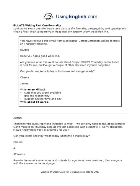 Bulats Writing Practice 1 Pdf