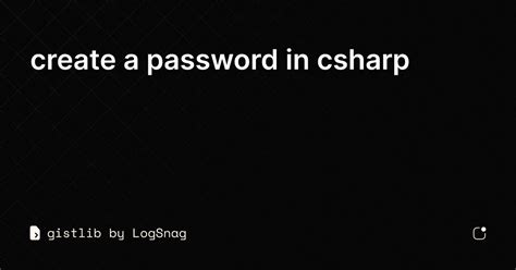 gistlib create a password in csharp