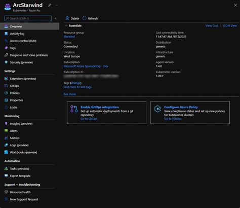 Integrating AKS Custer In Azure Arc