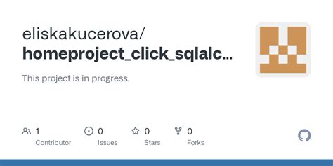 GitHub Eliskakucerova Homeproject Click Sqlalchemy This Project Is In Progress