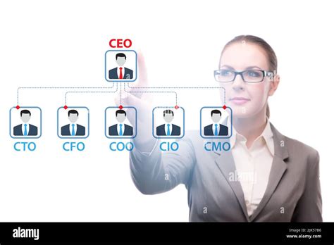Businesswoman In Organisation Chart Concept Stock Photo Alamy