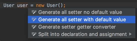 Intellij Idea一键生成实体类所有setter方法generateallsetter插件 Finology 大数据金融
