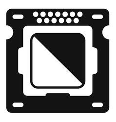 Nanotechnology Pc Microchip Icon Flat Isolated Vector Image