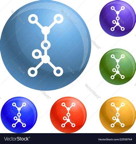 Chemical Molecule Icons Set Royalty Free Vector Image