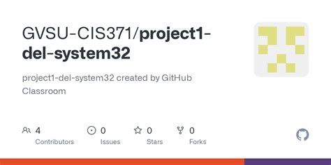 github gvsu cis371 project1 del system32 project1 del system32