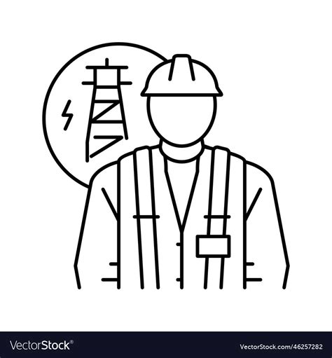 Electrical Engineer Technology Line Icon Vector Image