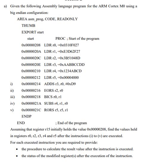 Solved A Given The Following Assembly Language Program For Chegg