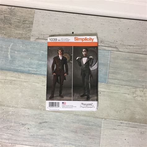 Simplicity Costume Sewing Pattern 1039 Steampunk Mens Sz 38 44
