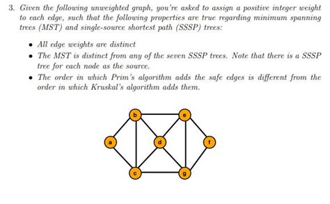 solved 3 given the following unweighted graph you re asked