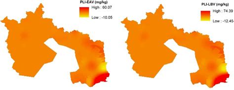 Spatial Distribution Of Pliok Pollution Load Index Kriging