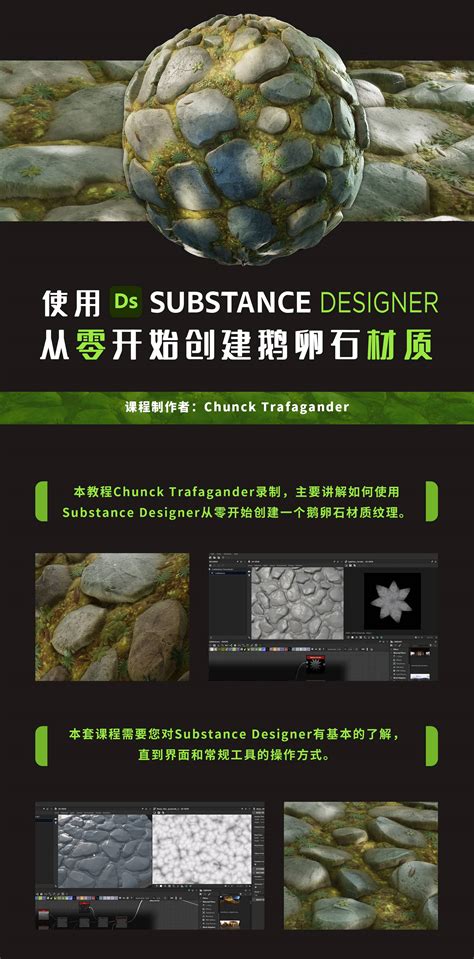 使用substance Designer从零开始创建一个鹅卵石材质 Aboutcg视频教程 使用substance Designer从零开始创建一个鹅卵石材质 Aboutcg视频教程