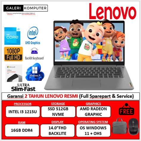 Jual LAPTOP MURAH LENOVO IDEAPAD SLIM I INTEL I U GB GB FHD BL WIN HOME