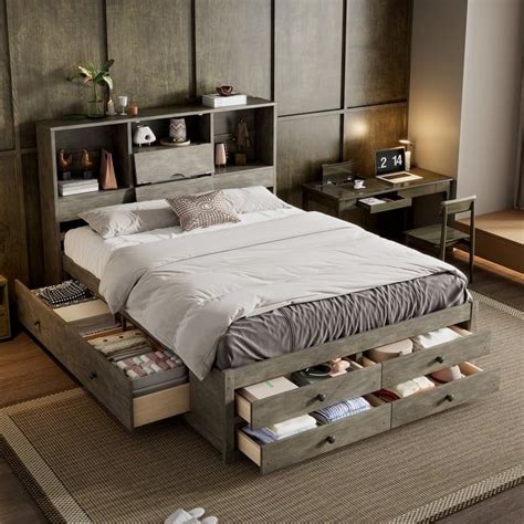 Bookcase Captains Bed With Storage Wingback Frame Bed 2 Flip Top Doors