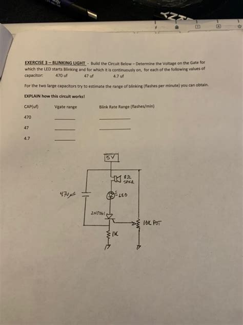 Solved EXERCISE BLINKING LIGHT Build The Circuit Below Chegg