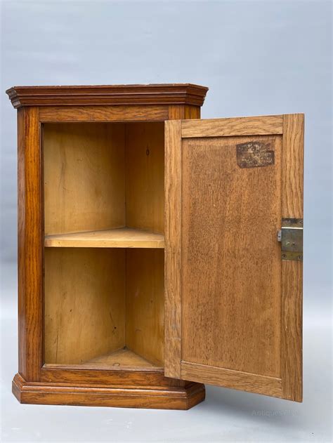 Edwardian Corner Oak Cabinet With Carved Relief Antiques Atlas