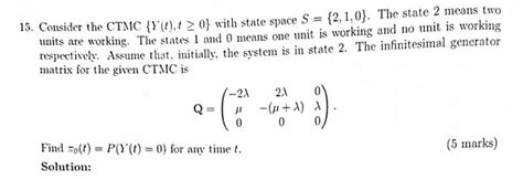 solved consider the ctmc {y t t≥0} ﻿with state space