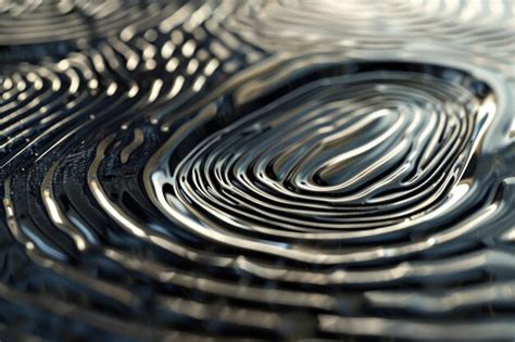 Abstract Metallic Liquid Forming Concentric Ripples And Waves Premium Ai Generated Image