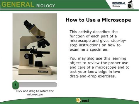 An Image Of A Microscope With The Words How To Use A Microscope
