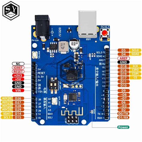Rp2040 Picoduino Uno Development Board Raspberry Pi Pico W Rp2040 Wifi Dual Core Chip For Aduino