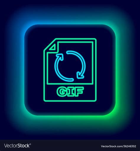 Glowing Neon Line Gif File Document Download Gif Vector Image