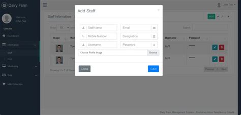 Dairy Farm Management System In PHP And Bootstrap