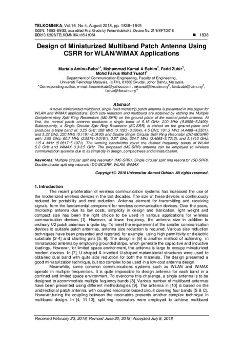 pdf design of miniaturized multiband patch antenna using csrr for
