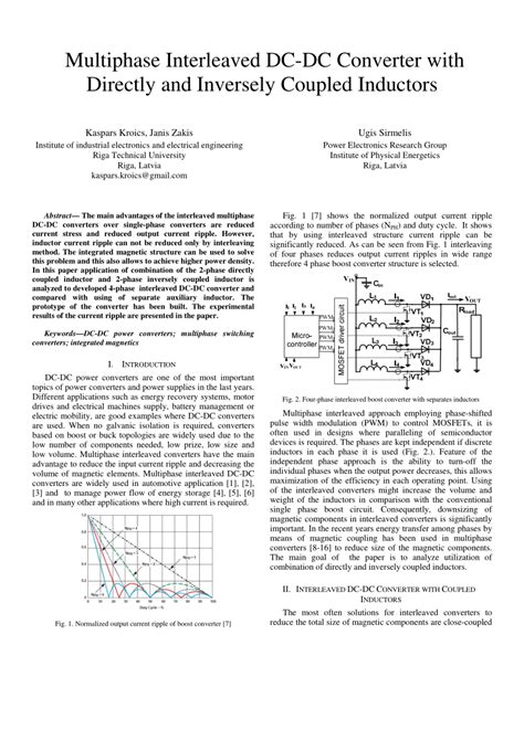 Pdf Multiphase Interleaved Dc Dc Converter With Directly And Inversely Coupled Inductors