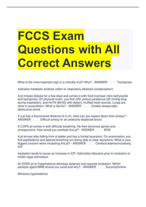 Fccs Exam Questions With All Correct Answers Fccs Stuvia Us