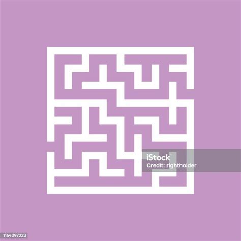 추상 사각형 미로입니다 아이들을위한 게임 아이들을위한 퍼즐 입구 1개 출구 1개 미로 수수께끼 색상 배경에서 격리된 플랫 벡터 그림입니다 0명에 대한 스톡 벡터 아트 및