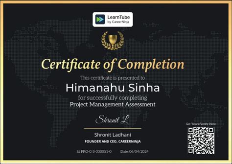 Himanshu Sinha On Linkedin Im Happy To Share That Ive Obtained A New Certification Project…