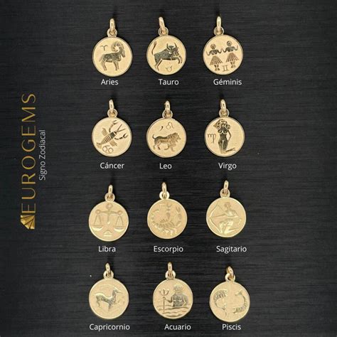 Medalla Mm Signo Zodiacal Oro Amarillo Kts EUROGEMS