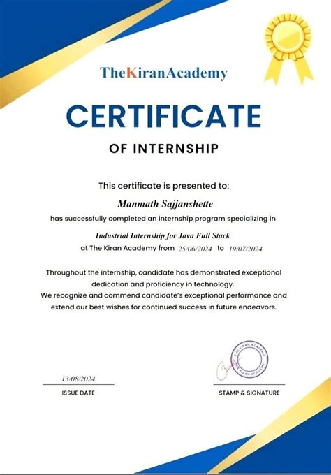 Manmath S On Linkedin Java Fullstackdevelopment Internship